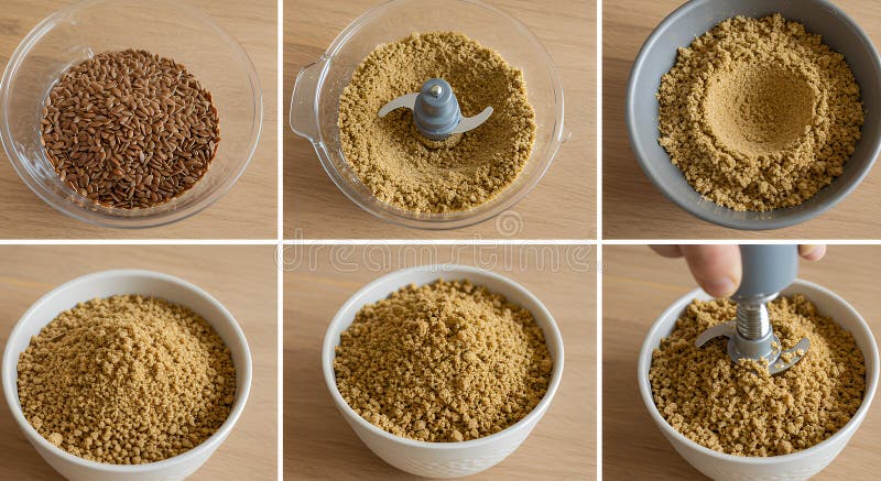 Preparing Flaxseed Meal: a Step-by-Step Guide Showing the ...