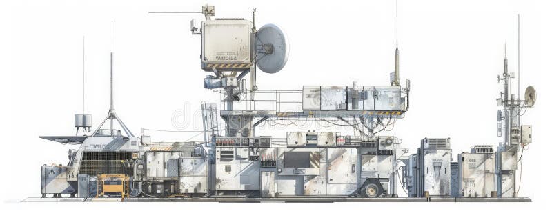 A Detailed Sketch of a Combat Communication Tower, Featuring Its ...