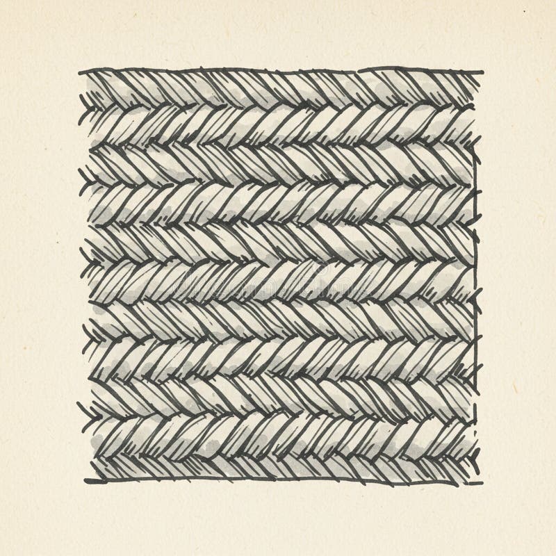 A Detailed Sketch of a Herringbone Weave Pattern, Featuring Diagonal Lines Arranged in Stock ...