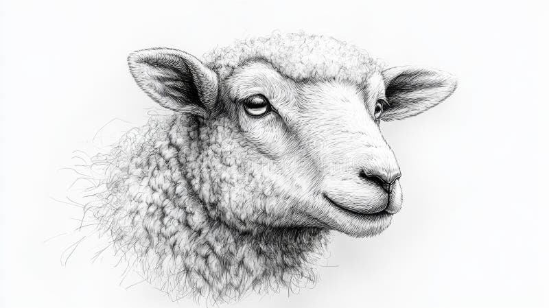 Detailed Sketch of a Sheep Generative AI Stock Illustration ...