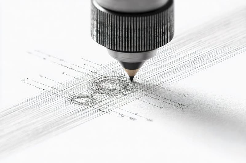 Detailed Sketching Process Captures a Pencil Creating Precise Lines on ...