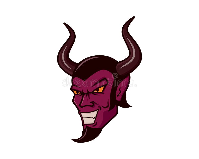 Detailed Smiling Devil Face Illustration Stock Vector - Illustration of ...
