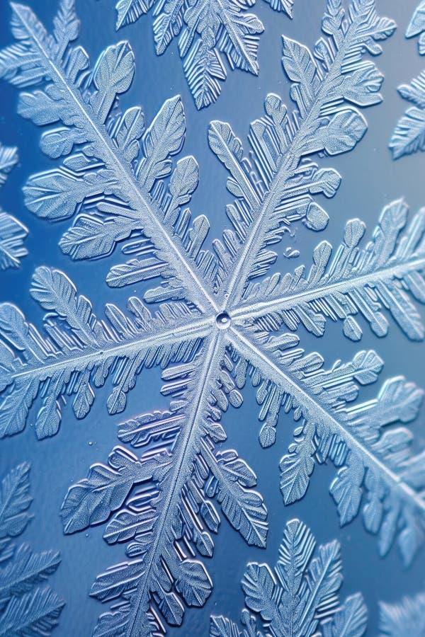 Detailed Snowflake Patterns on a Frosty Glass Surface Stock ...