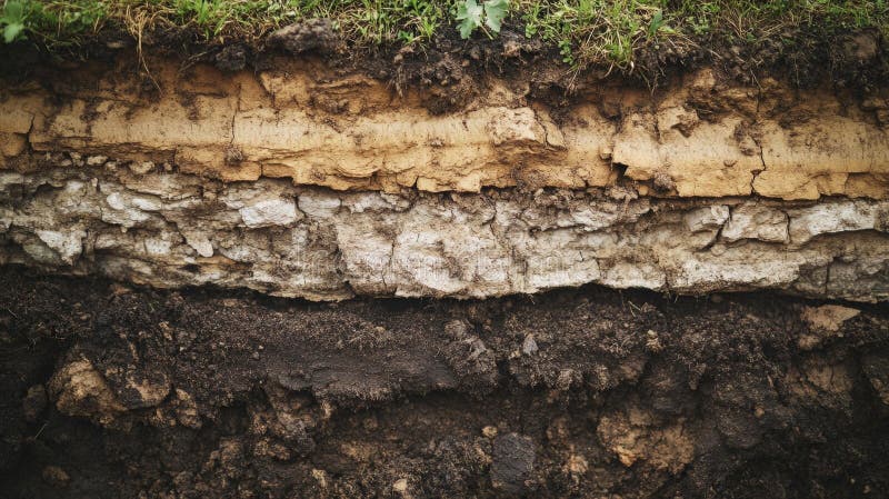 Detailed Soil Profile Layers Displaying Ancient Earth Structure Stock ...