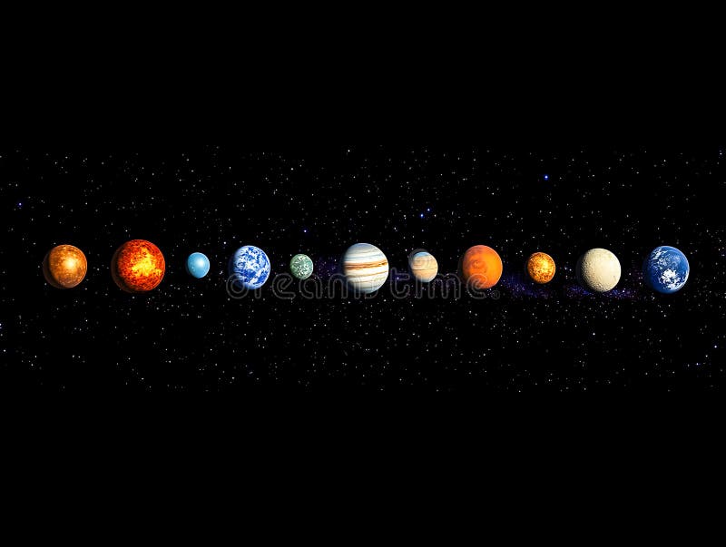 Detailed Solar System Planets in Deep Space, Ai Generated Stock ...