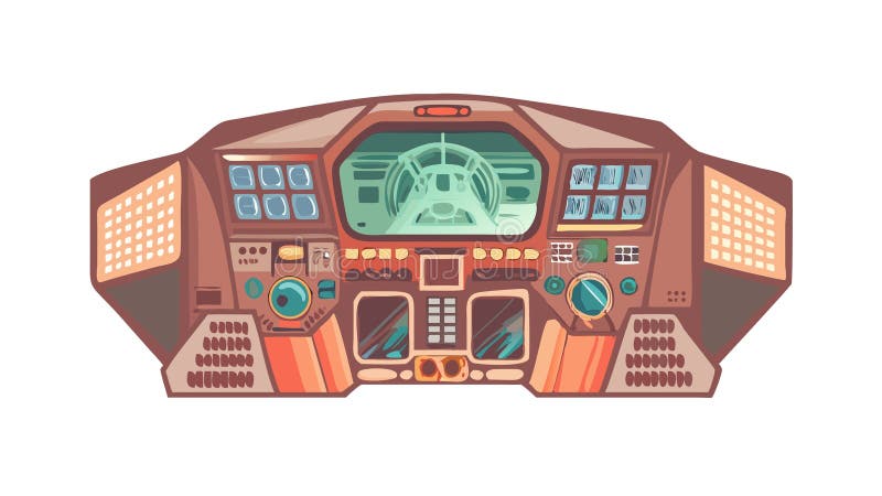 Detailed Spaceship Control Panel, Futuristic Technology, Vector Design ...