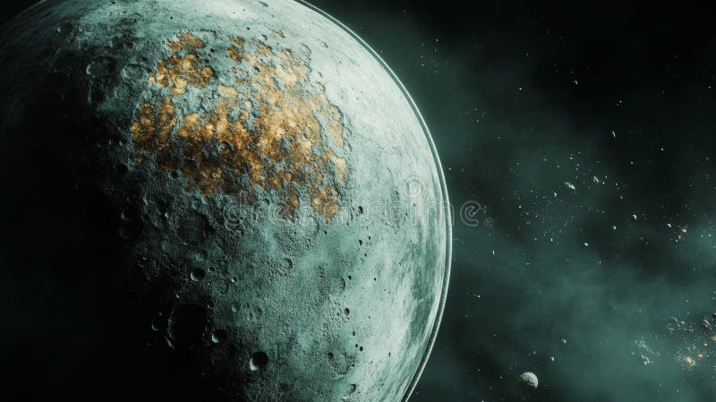 The Detailed Sphere, Covered in Moss, Stands Out Against Its Dark ...