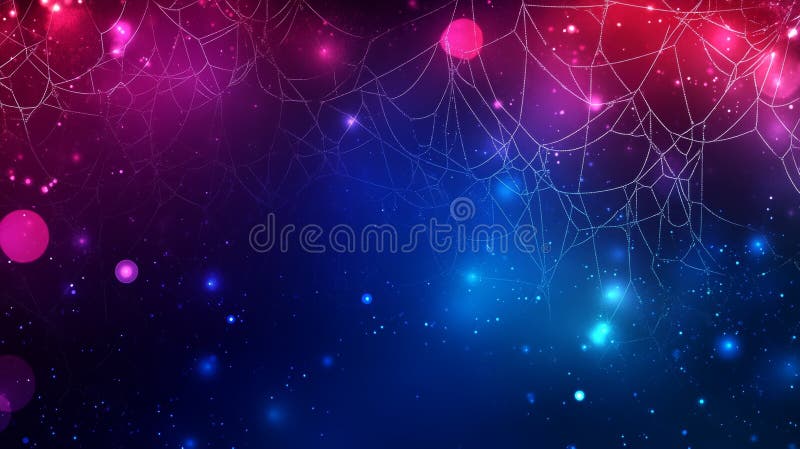 A Detailed Spider Web Pattern in Shades of Blue and Red Forms an Eye ...