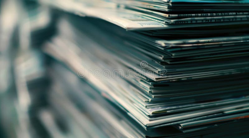 Detailed Stack of Assorted Magazines Stock Illustration - Illustration ...