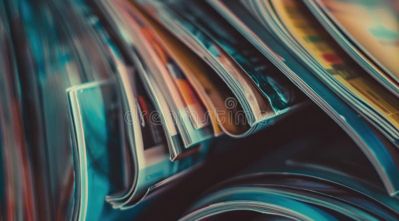 Detailed Stack of Assorted Magazines Stock Illustration - Illustration ...