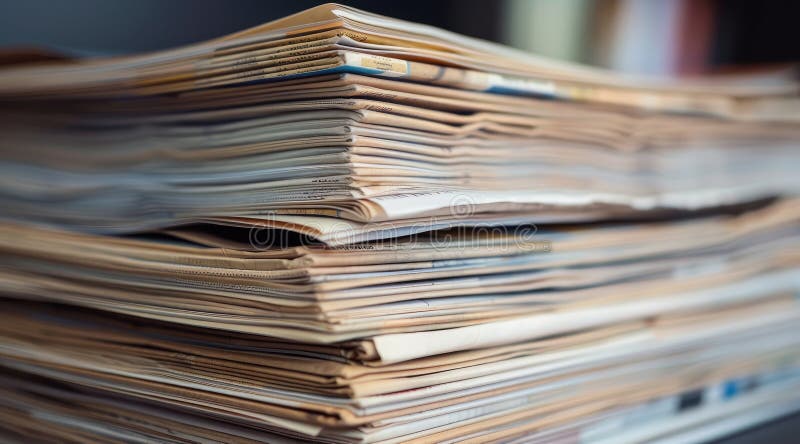 Detailed Stack of Assorted Magazines Stock Illustration - Illustration ...