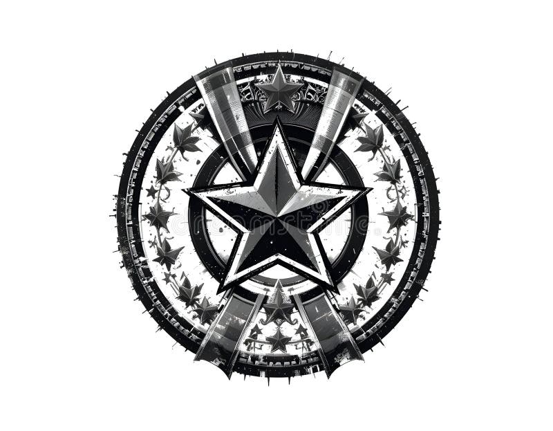 Detailed Star and Circular Design on White Background Stock ...