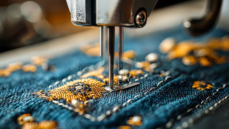 Detailed Stitching Technique Captured during Crafting Session at an ...