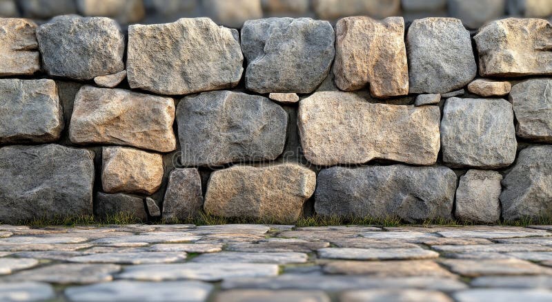 Detailed Stone Wall Structure Showcasing Large, Weathered Stones ...