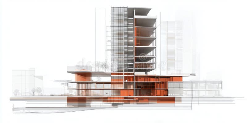 Detailed Structural System Diagram of a High-Rise Building for Modern ...