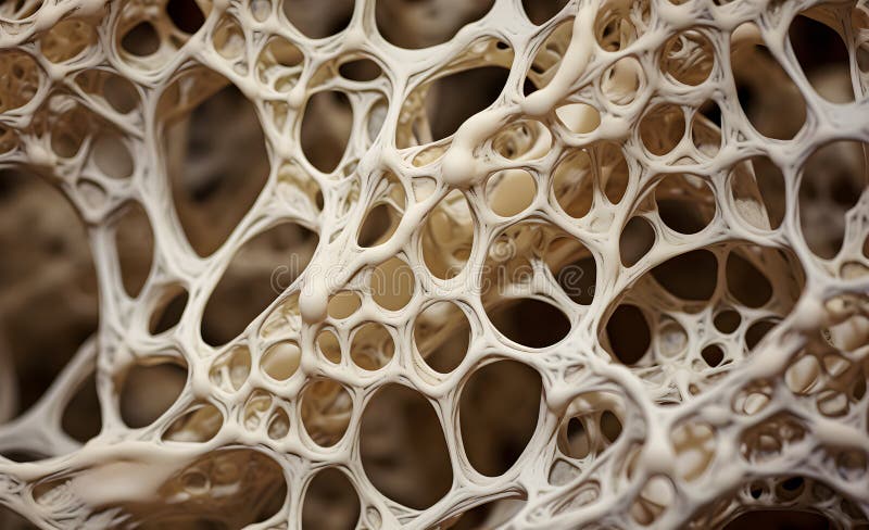 Detailed Structure of Bone Tissue, Close-up View Stock Illustration ...