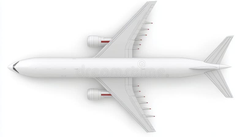 Detailed Structure is Evident in the Top Down View of a Modern Airplane ...