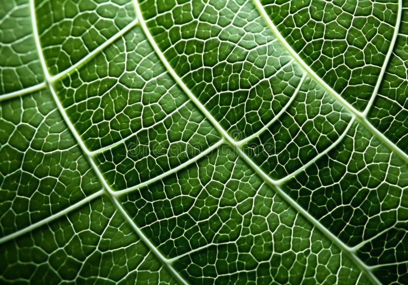 Detailed Structure of a Green Leaf. AI Generated Stock Illustration ...