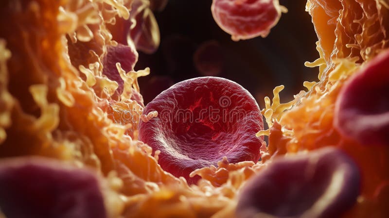 Detailed Structure of a Red Blood Cell, Showing Its Biconcave Shape ...