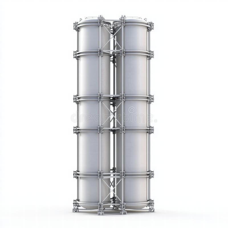 Detailed Structure of Rocket Fuel Tank with Precise Lines and Complex ...