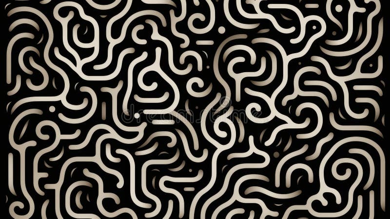 Modern Interpretation of Labyrinth Design with Intricate Patterns and ...