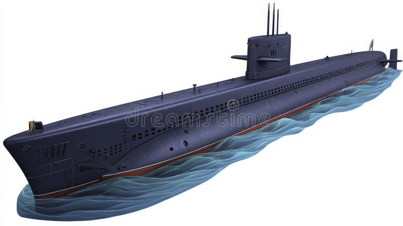 Submarine Navigating through Deep Ocean Waters with Realistic Design ...