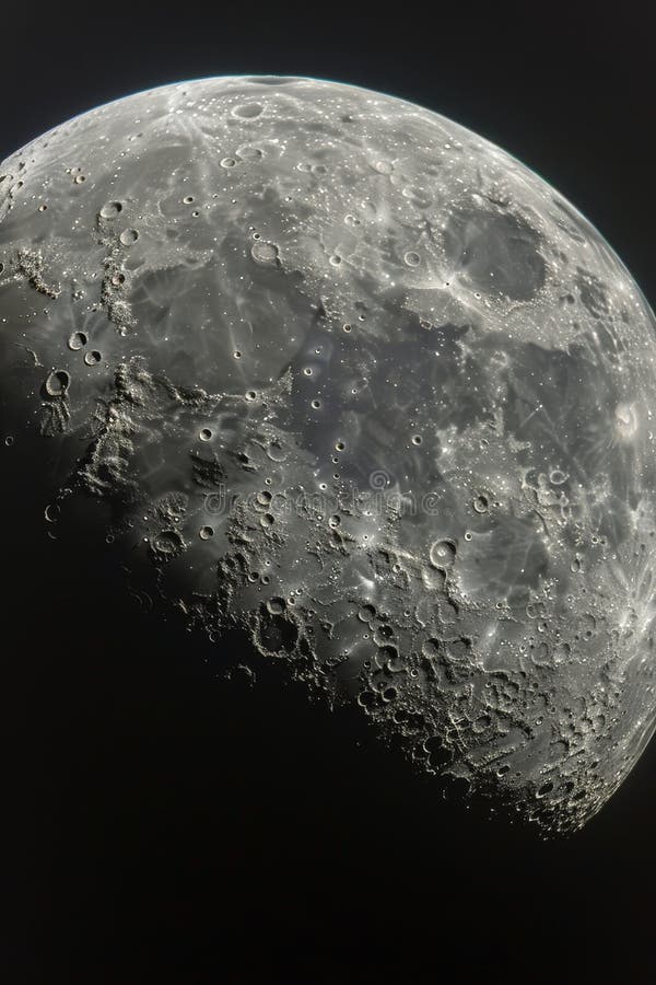 Detailed Surface of the Moon, Showing Craters, Mare, and the Terminator ...