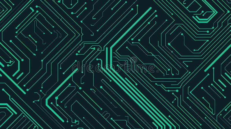 Detailed Teal and Black Circuit Board Background Featuring Intricate ...