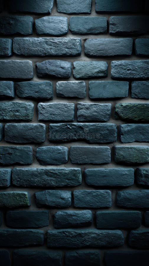 Detailed Teal Brick Wall Texture Background Strong Vertical Lines ...