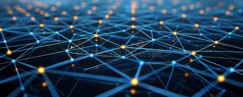 A Detailed Tech Illustration Showcasing a Square Grid, Lines Connecting ...