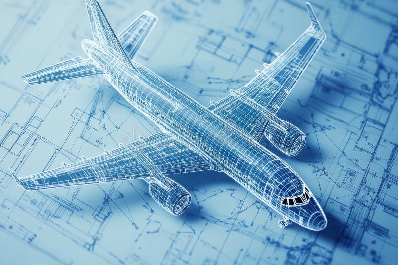 Detailed Technical Blueprints Showcasing Modern Airplane Design ...