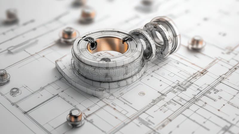 Detailed Technical Drawings Featuring Precise Bearing Design Elements ...
