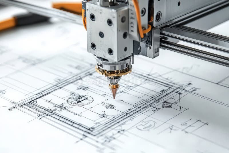 Technical Sketch of a Printer Design Showcasing Precision Engineering and Design Details Stock ...