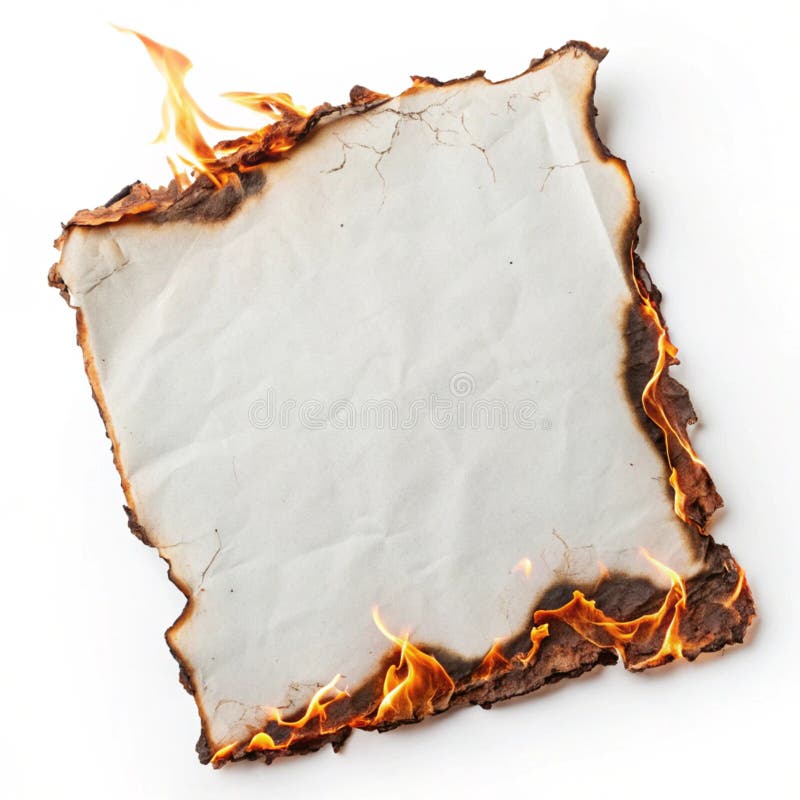 Burning Paper Texture Isolated on White Stock Illustration ...