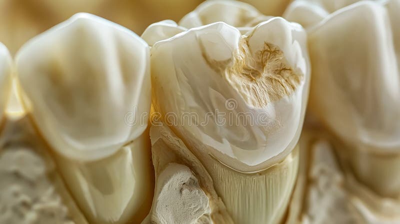 Detailed Texture and the Damaged Surface of a Molar Tooth, Model ...