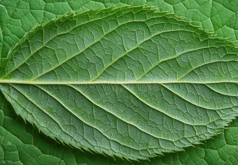 Detailed Texture of a Large Green Leaf Stock Illustration ...