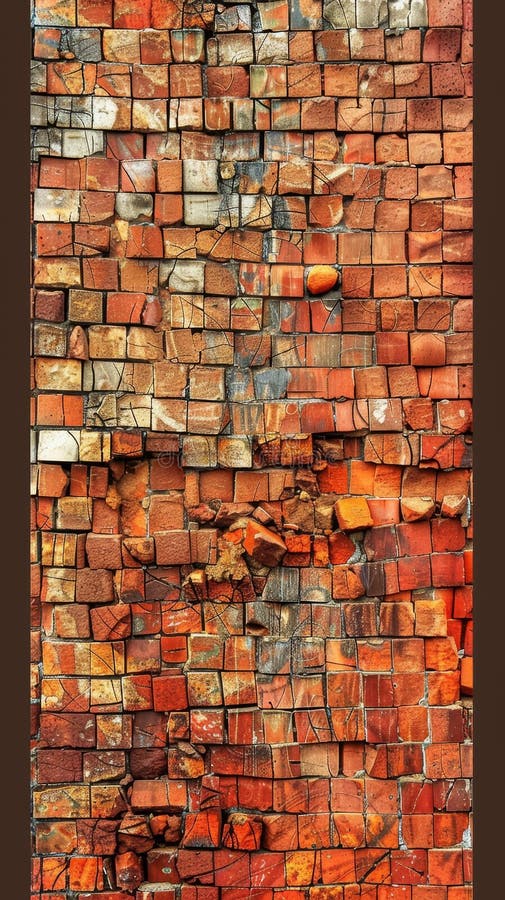 Detailed Texture of an Old Brick Wall, Weathered and Cracked ...