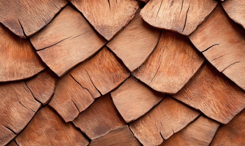 Detailed Texture of Overlapping Wooden Shingles, Creating a Naturally Rustic and Textured ...