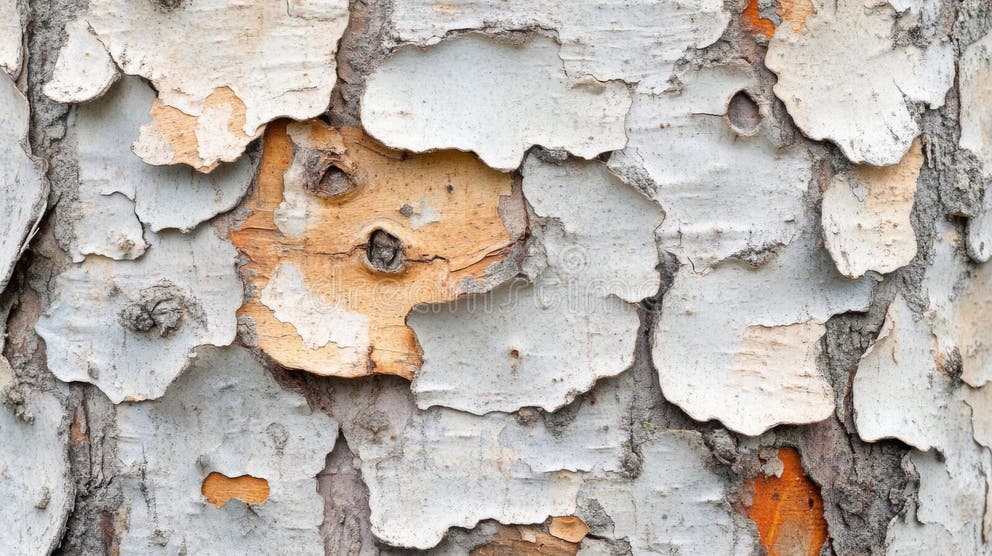 Detailed Texture of Peeling Tree Bark Showing Color Variations Stock ...