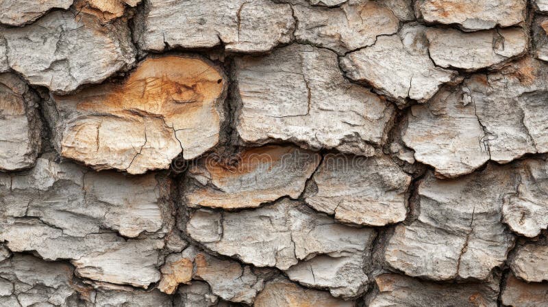Detailed Texture of Rough Tree Bark Showing Cracks and Color Variations ...
