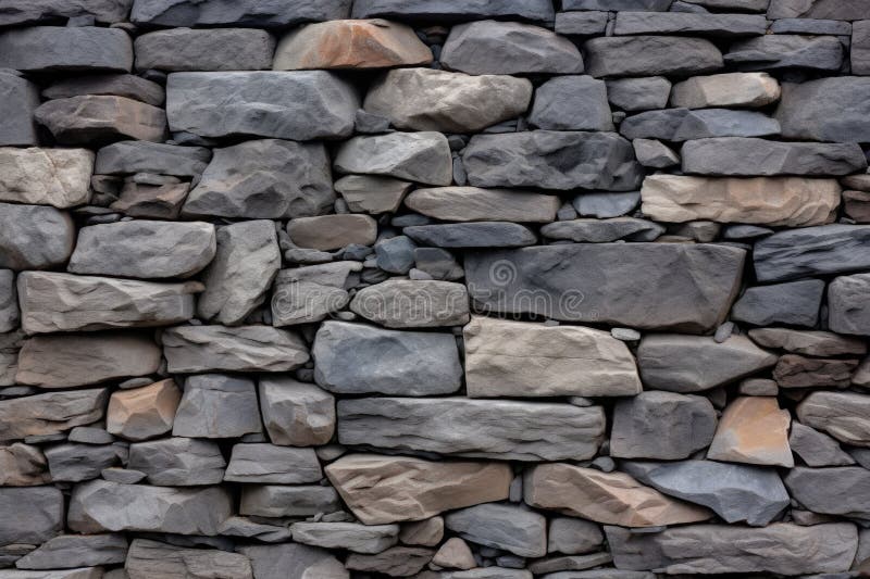 Detailed Texture of a Stone Foundation Supporting Shingle Siding Stock ...