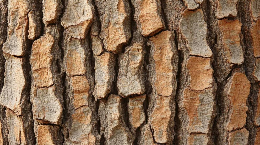 Detailed Texture of Tree Bark Showing Vertical Cracks Stock ...