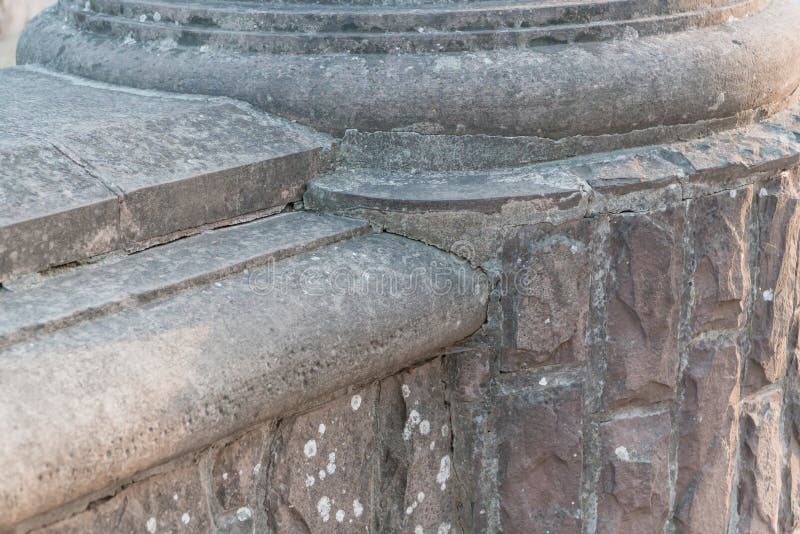 Detailed Texture of Weathered Stone Corner with Subtle Moss ...