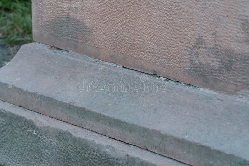 Detailed Texture and Weathering of a Historic Stone Base Stock Image ...