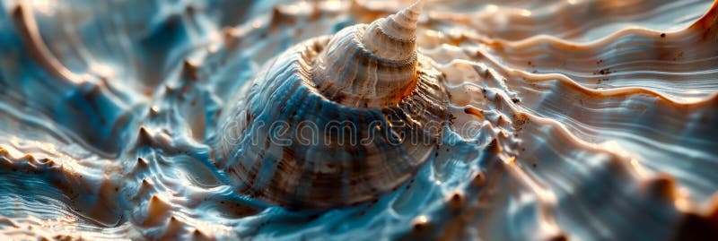 Detailed of a Textured Seashell, Highlighting the Intricate Patterns ...