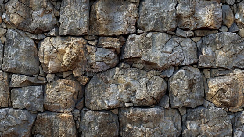 Detailed Textured Stone Wall with Weathered Appearance and Intricate ...