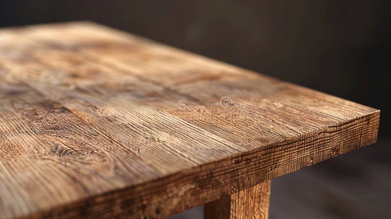 Detailed Textures and Patterns on the Surface of a Wooden Table, Highl ...