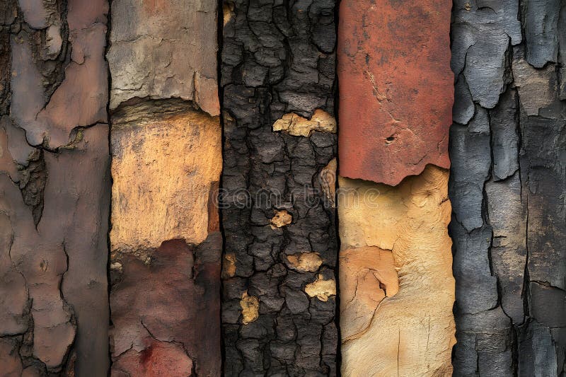 Detailed Textures of Various Tree Bark Layers in Rich Natural Colors ...