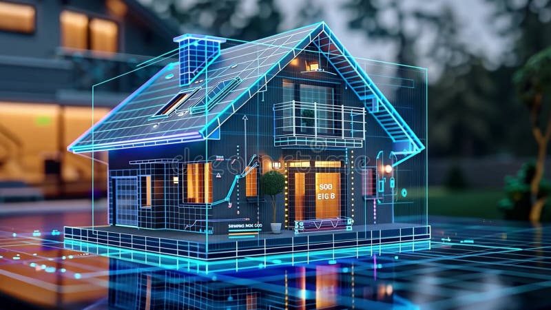 3D Digital Model of a Modern House Showcasing Architectural Design and ...