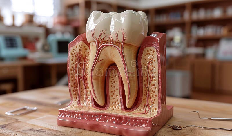 Detailed Tooth Anatomy Model. AI Generated. Stock Illustration ...